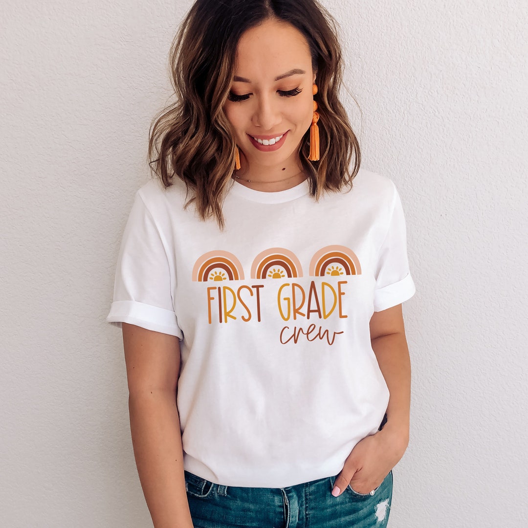 First Grade Crew Shirt, Back to School Shirt, Rainbow Teacher Shirt ...