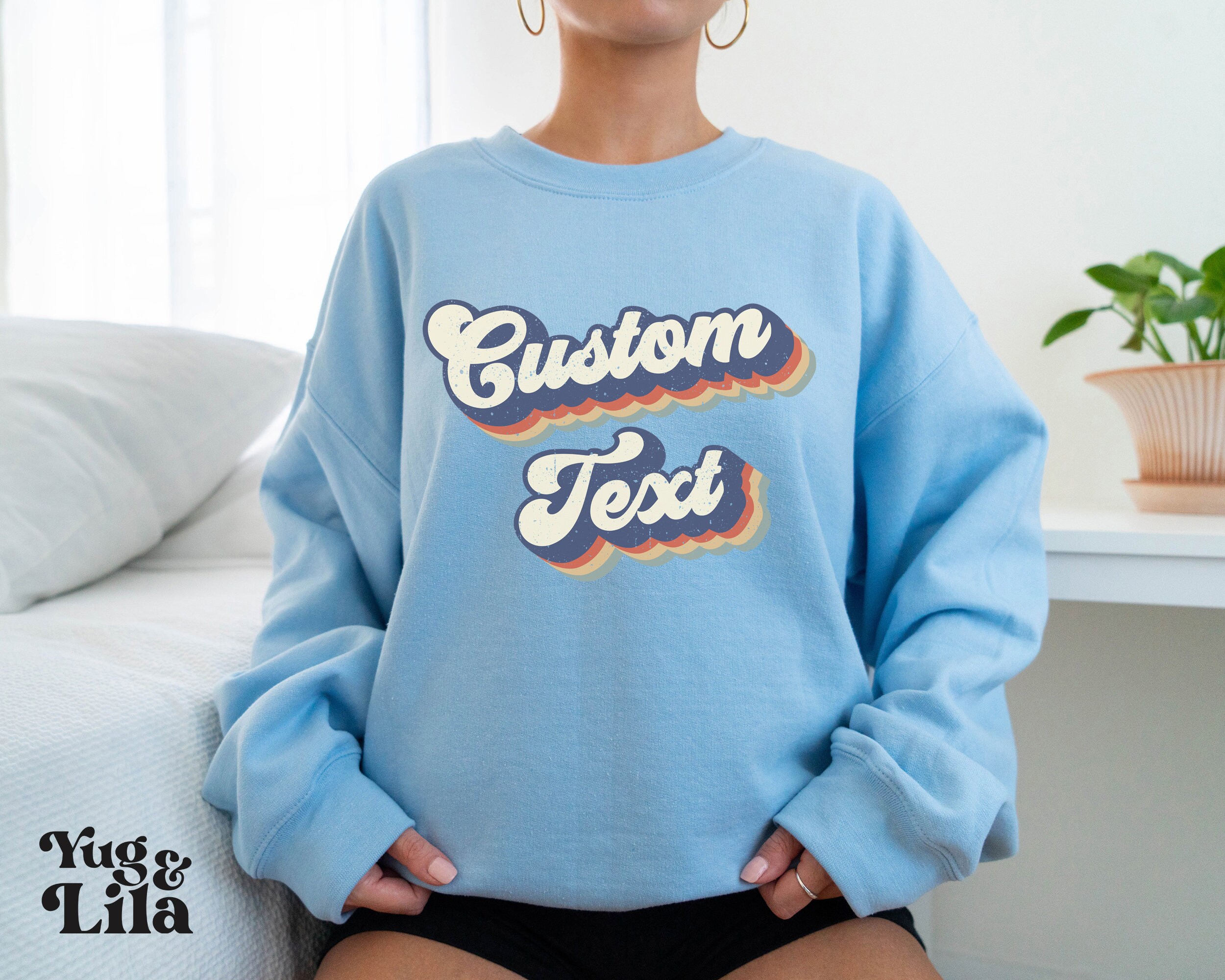 RETRO Custom Sweatshirt Custom Text Sweatshirt Personalized - Etsy