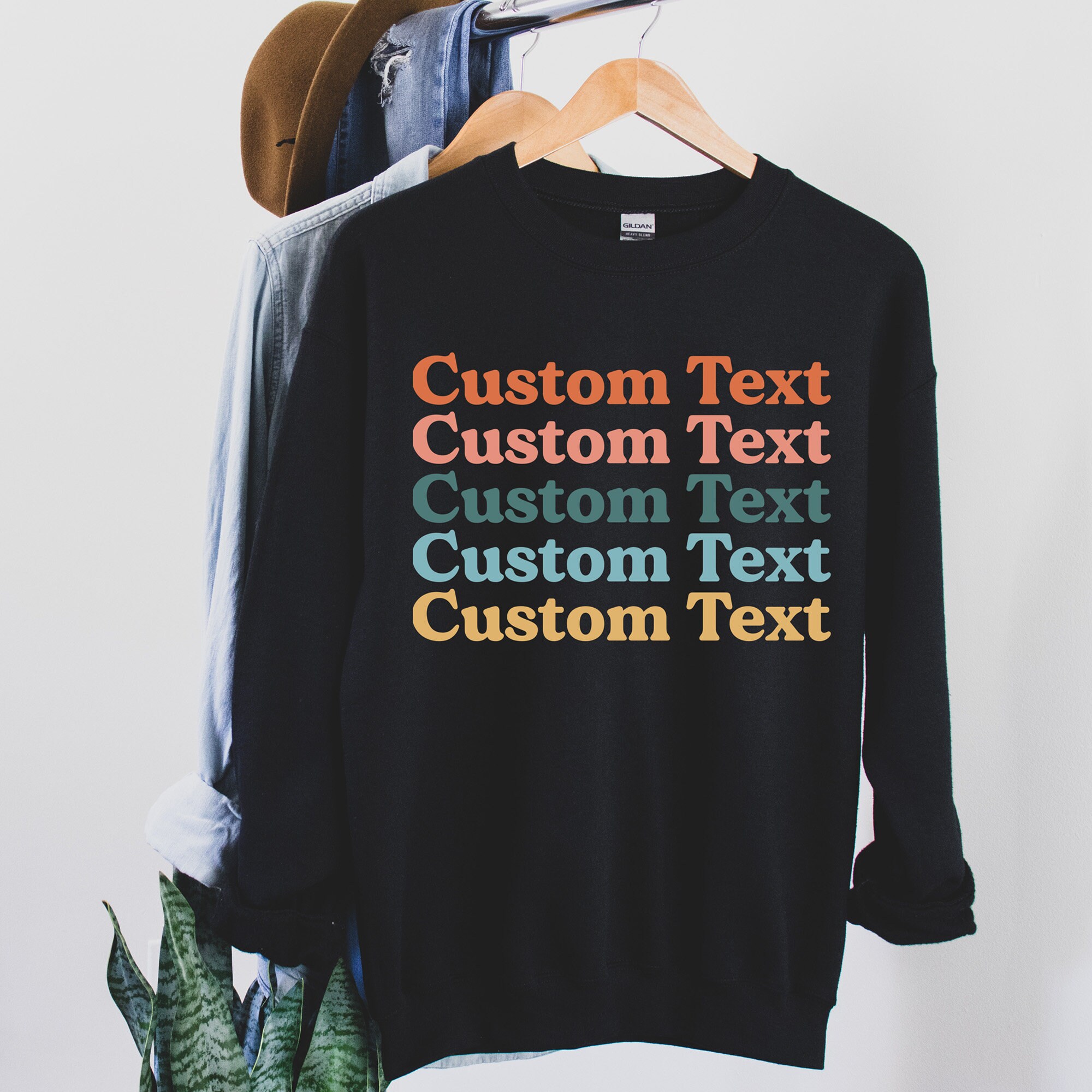 Custom Sweatshirt Custom Text Sweatshirt Personalized | Etsy