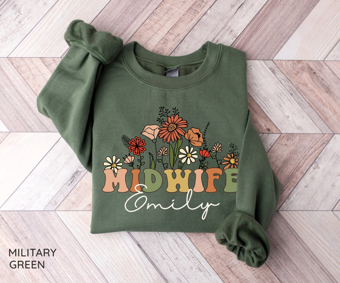 Personalized Midwife Sweatshirt, Custom Gift for Midwife Gifts, Groovy ...