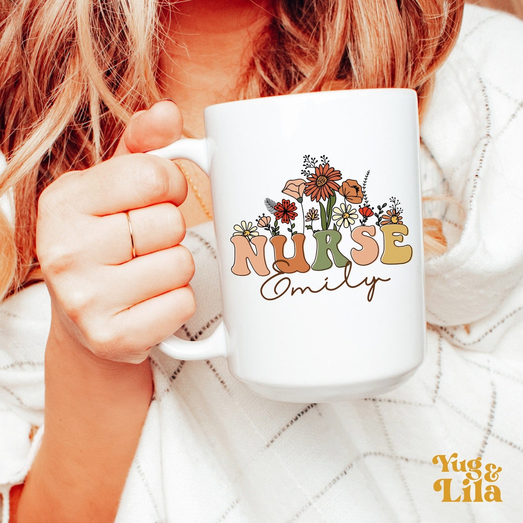Personalized Nurse Mug, Custom RN Gift Coffee Mug, Registered Nurse ...
