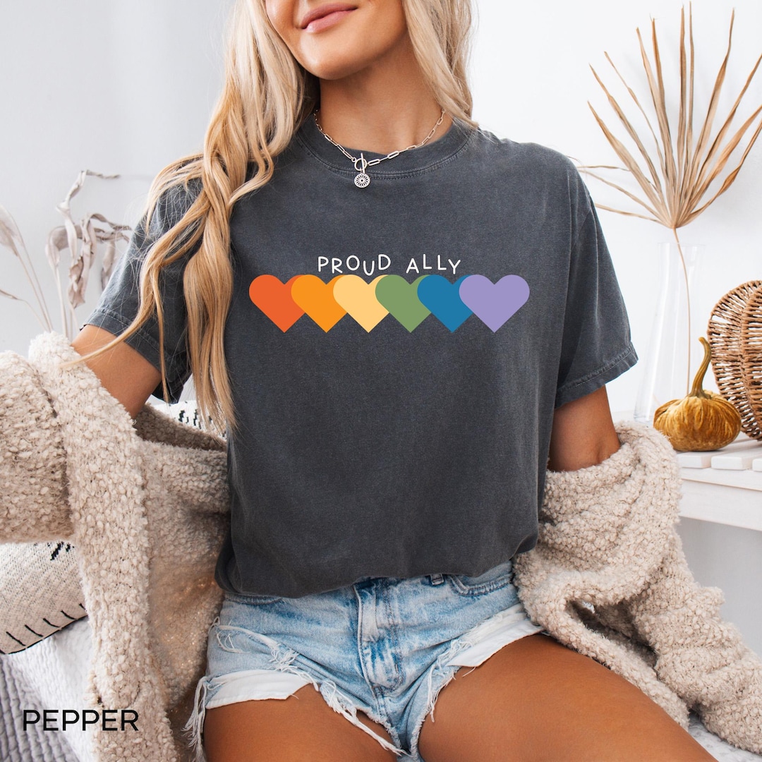 Proud Ally Shirt, Ally Pride Outfit, LGBTQ T-shirt, Pride Month ...