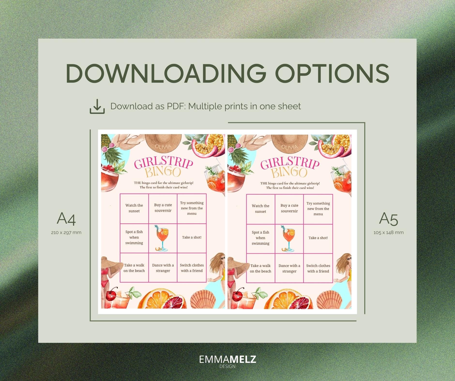 Editable Girlstrip Bingo Card, Digital Bachelorette Party Game ...