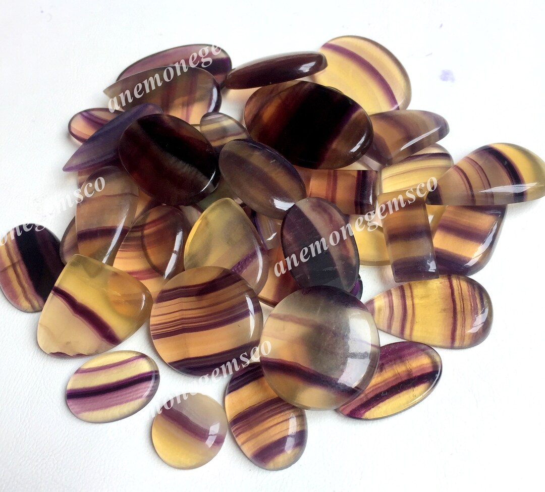 Fluorite Cabochon Wholesale Lot, Mix Shapes and Size and Color Fluorite ...