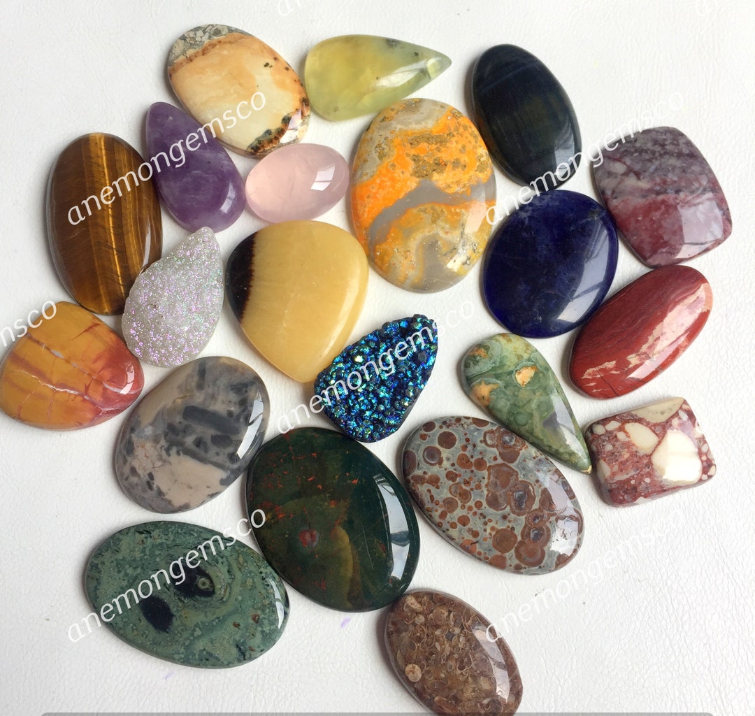 Wholesale Lot of Mixed Natural Cabochon by Weight With Different Shapes ...