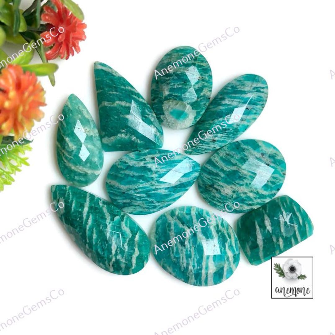 Amazonite Faceted Gemstone 18-27mm Approx, Mix Shape and Size 9 Pcs Lot ...