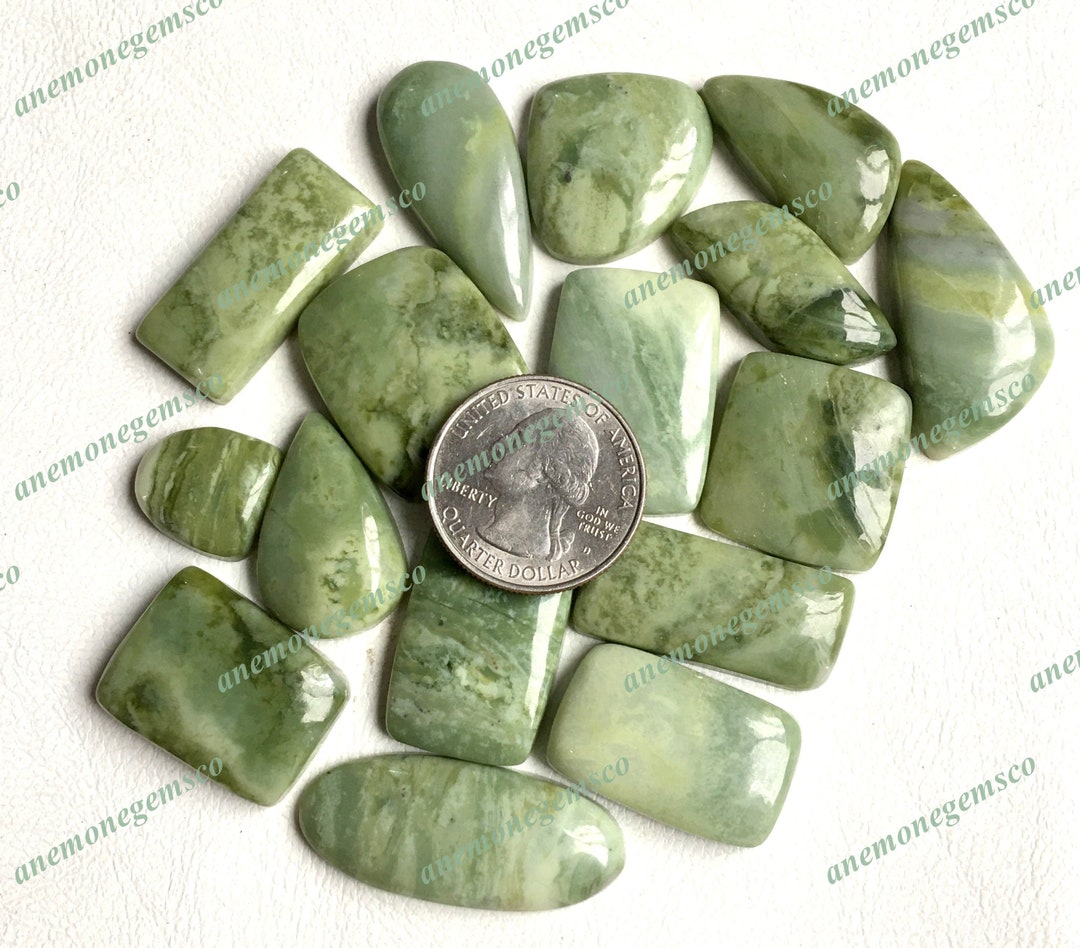 Top Quality Green Serpentine Cabochon Wholesale Lot, Mix Shapes and ...