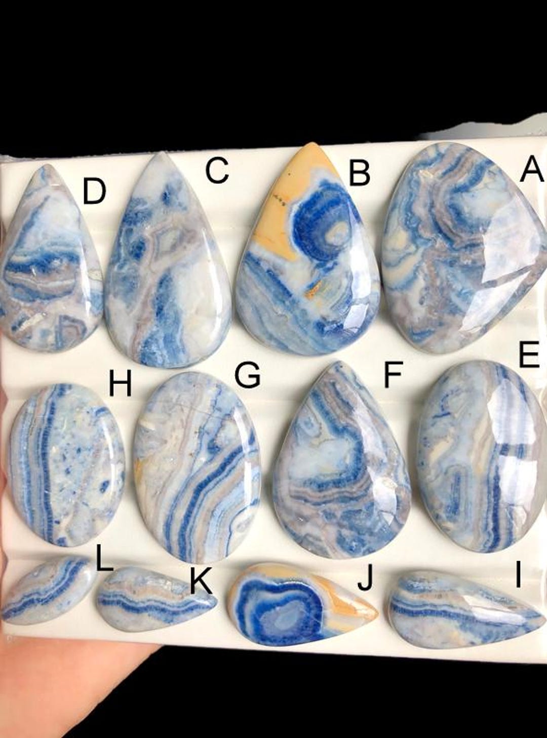 Selected Blue Scheelite Cabochon, Natural Semi Precious Gemstone for ...