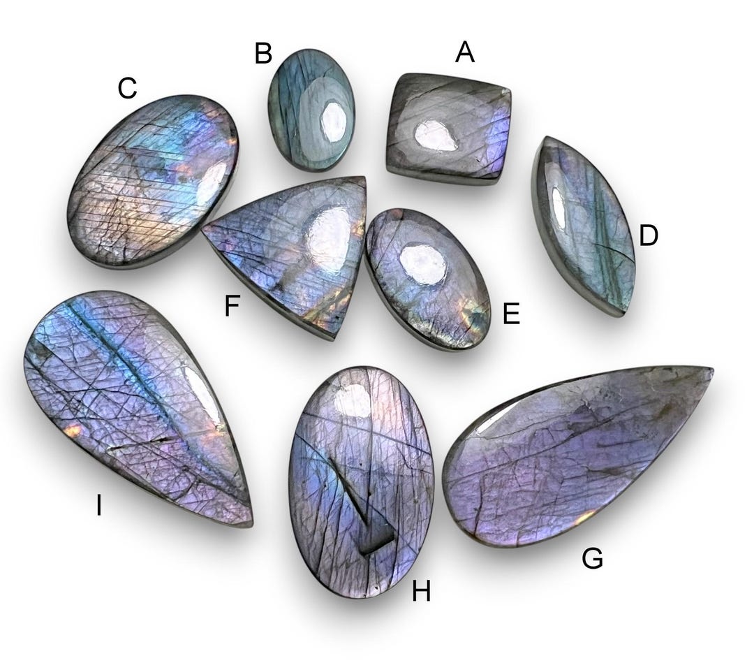 Rare Purple Blue Spectrolite Labradorite Cabochon, Natural Multi Colour ...