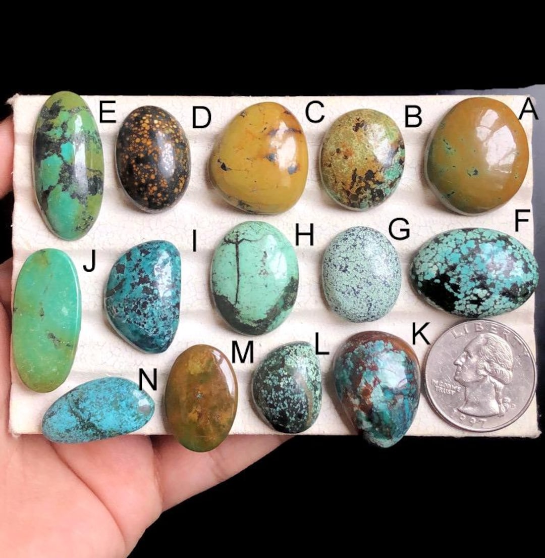 Selected Turquoise Gemstone Cabochon, Natural Semi Precious Gemstone ...