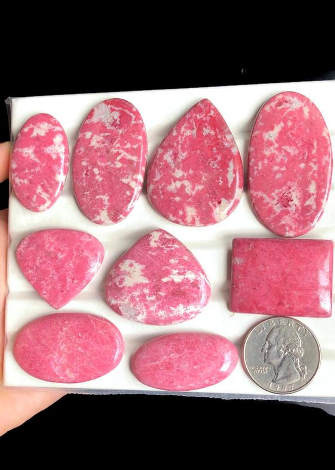 Selected Thulite Cabochon, Natural Semi Precious Gemstone for Jewelry ...