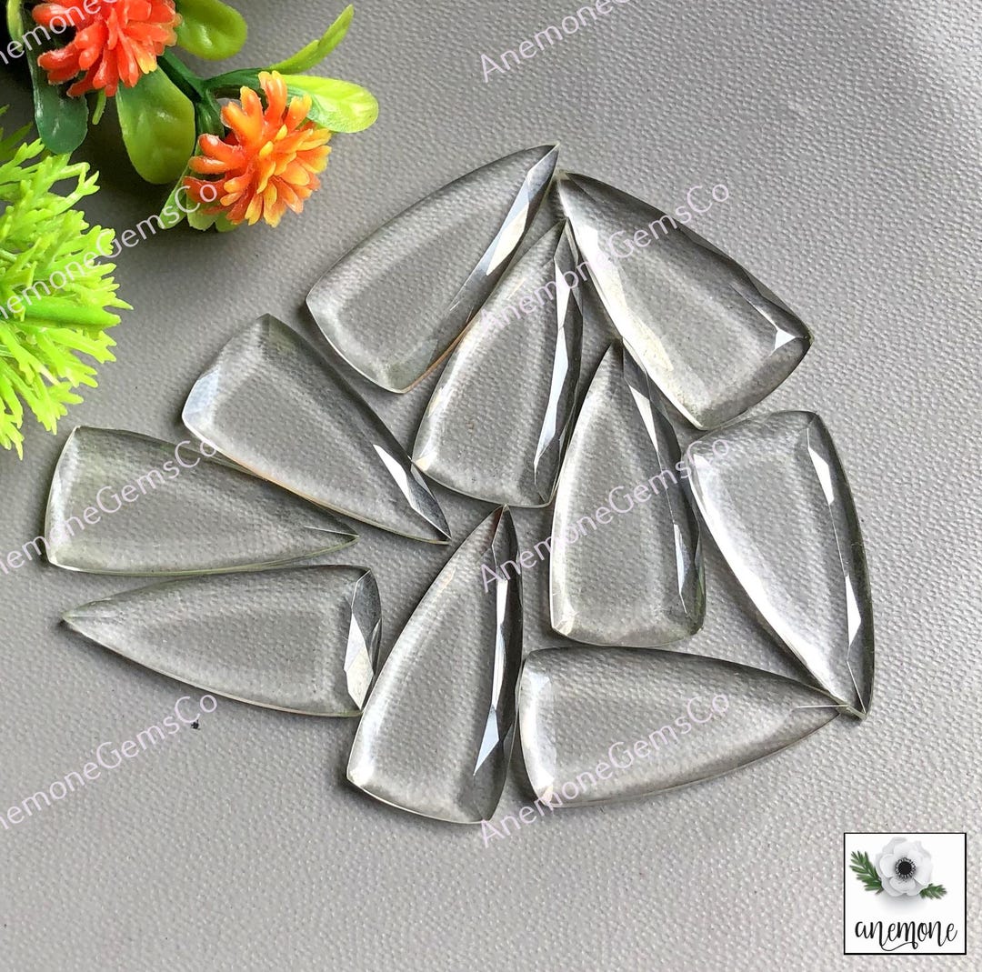 Clear Quartz 12x26mm Triangle Shape Gemstone, 10 Pieces Lot Natural ...