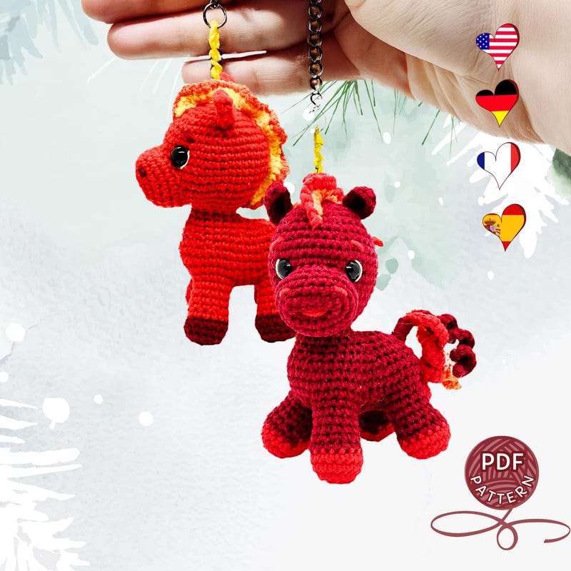 Red Fire Horse Charm - Etsy