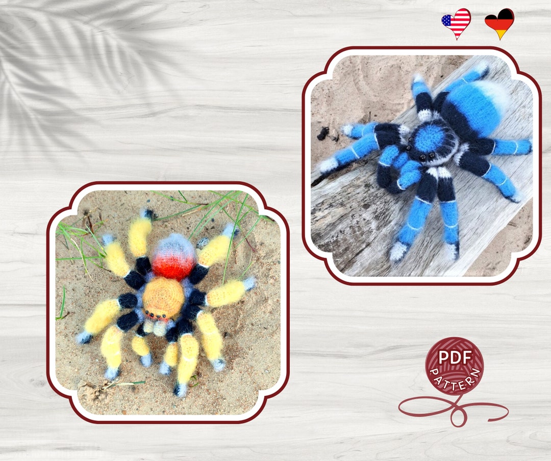 Crochet Pattern. Amigurumi Tarantulas: Yellow and Blue . Two Patterns ...