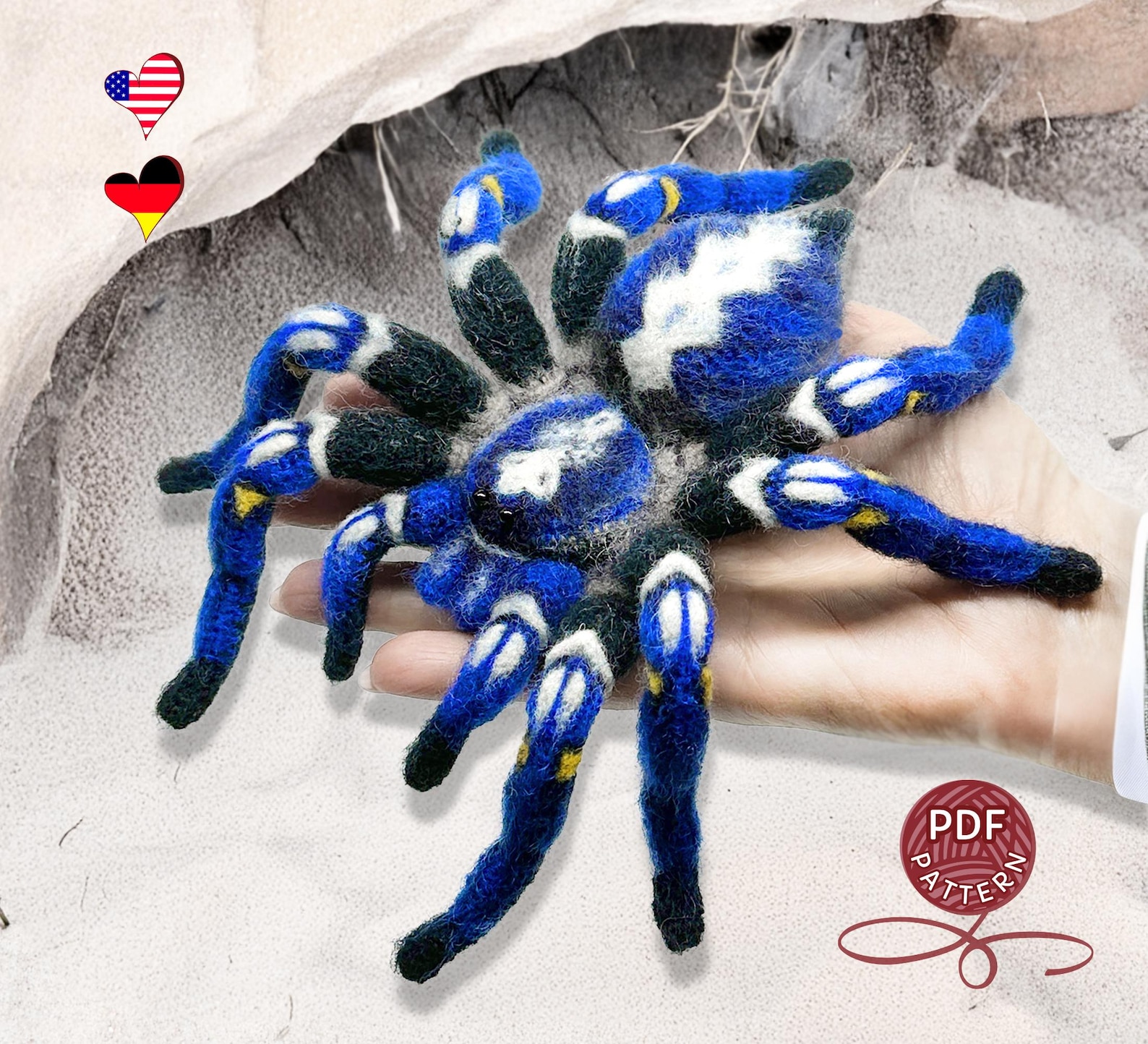 Amigurumi Tarantula Poecilotheria Metallica. Crochet Imitation of a ...