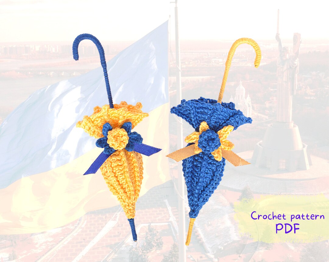 Crochet Pin Glory Ukraine Brooch in Ukrainian Colors Crochet - Etsy