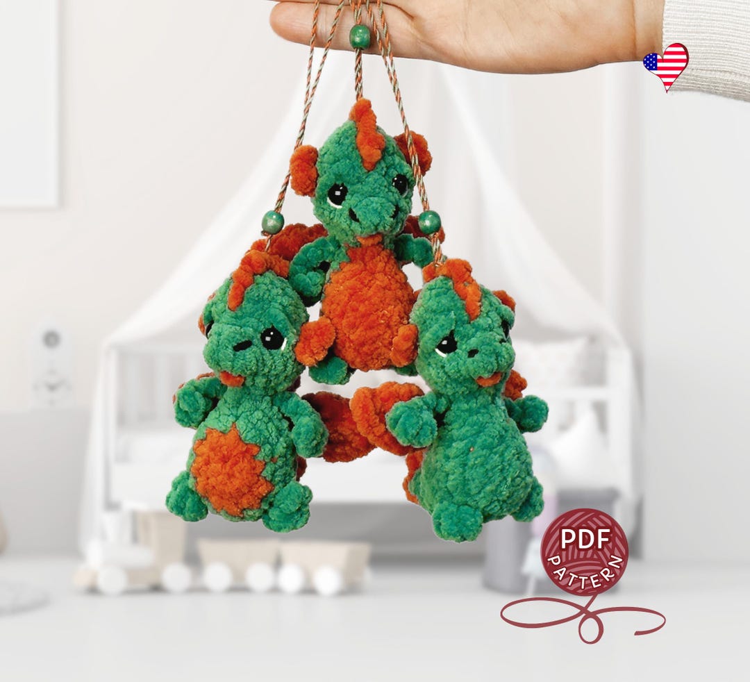 Crochet Pattern Plush Dragon. Amigurumi Keychain Dragon. DIY Crochet ...