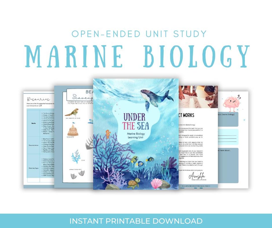 Marine Biology Unit Study| Homeschool Unit Study | Open Ended Project ...