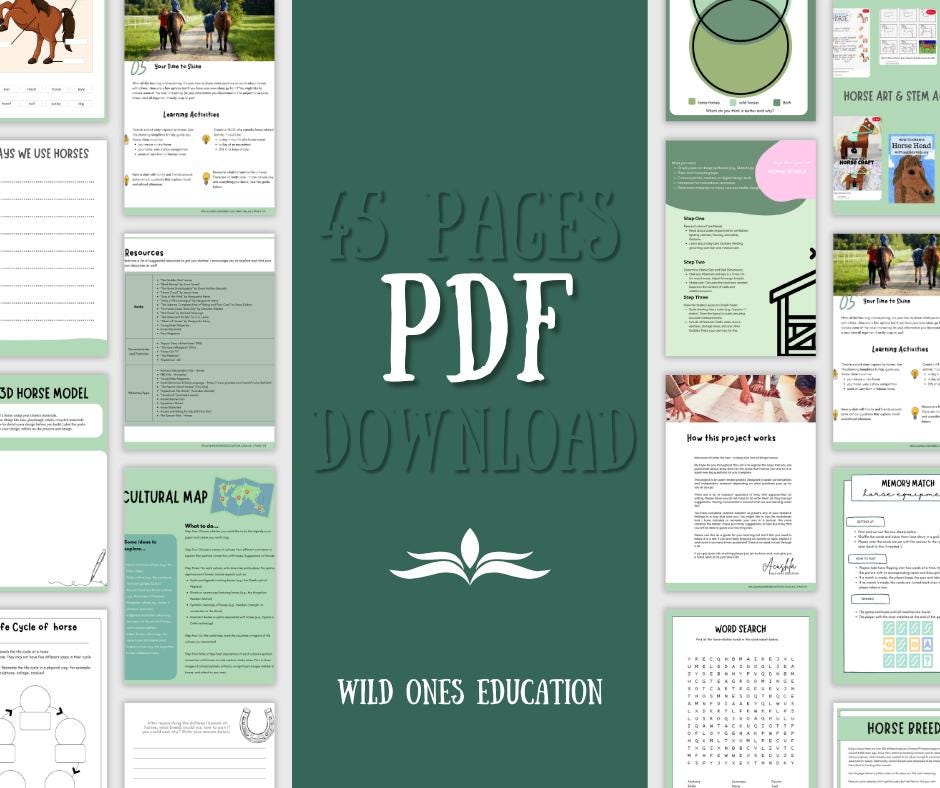 Horses Unit Study| Homeschool Unit Study | Open Ended Project ...