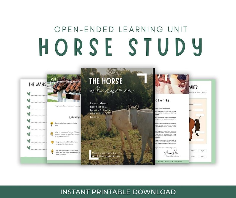 Horses Unit Study| Homeschool Unit Study | Open Ended Project | Interest-based Curriculum ...