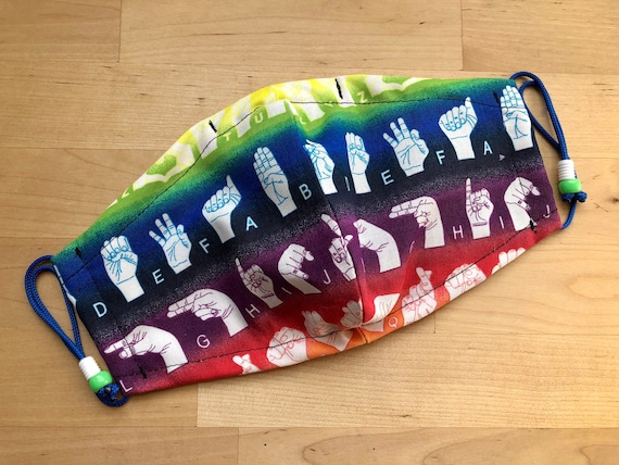 ASL Mask Sign Language Mask With Adjustable Ear Loops | Etsy