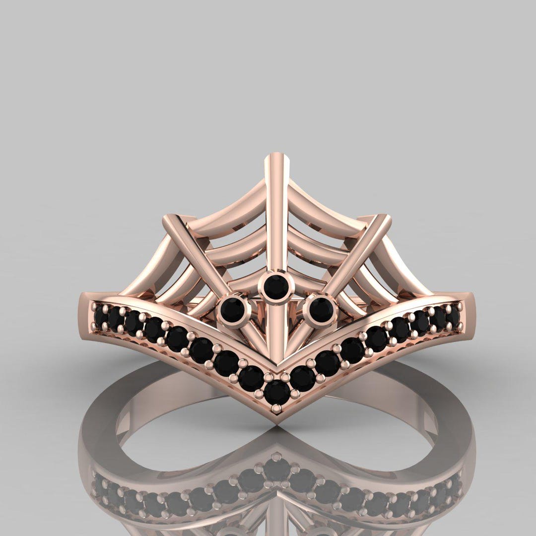 Spider Web Stacking Ring Engagement Ring Spider Net Gothic Ring Silver ...