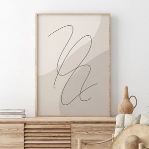 Abstract Line Art, One Line Drawing Print, PRINTABLE Wall Art, Scribble ...