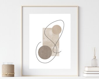 Abstract Minimalist Art Print Minimalist Wall Art Beige Boho - Etsy