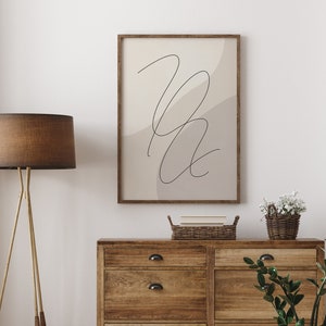 Abstract Line Art, One Line Drawing Print, PRINTABLE Wall Art, Scribble ...