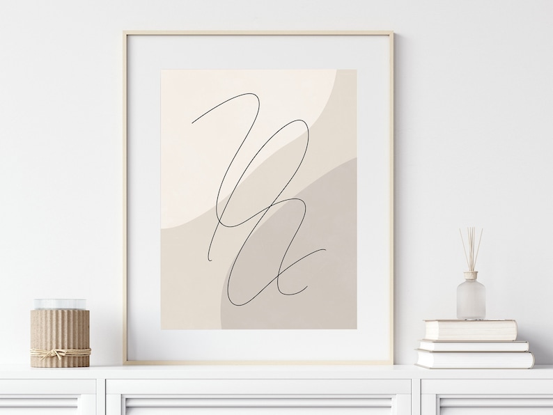 Abstract Line Art, One Line Drawing Print, PRINTABLE Wall Art, Scribble ...
