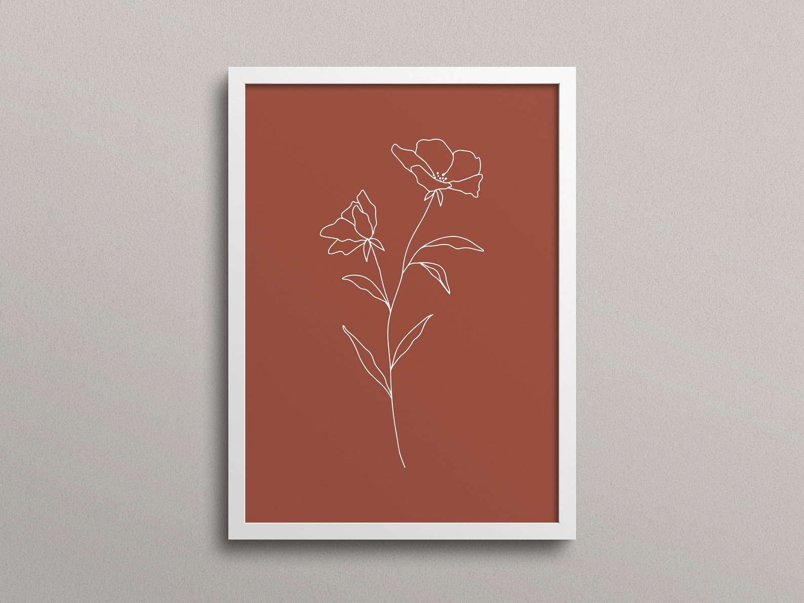 Burnt Orange PRINTABLE Flower Wall Art Boho Print Floral - Etsy