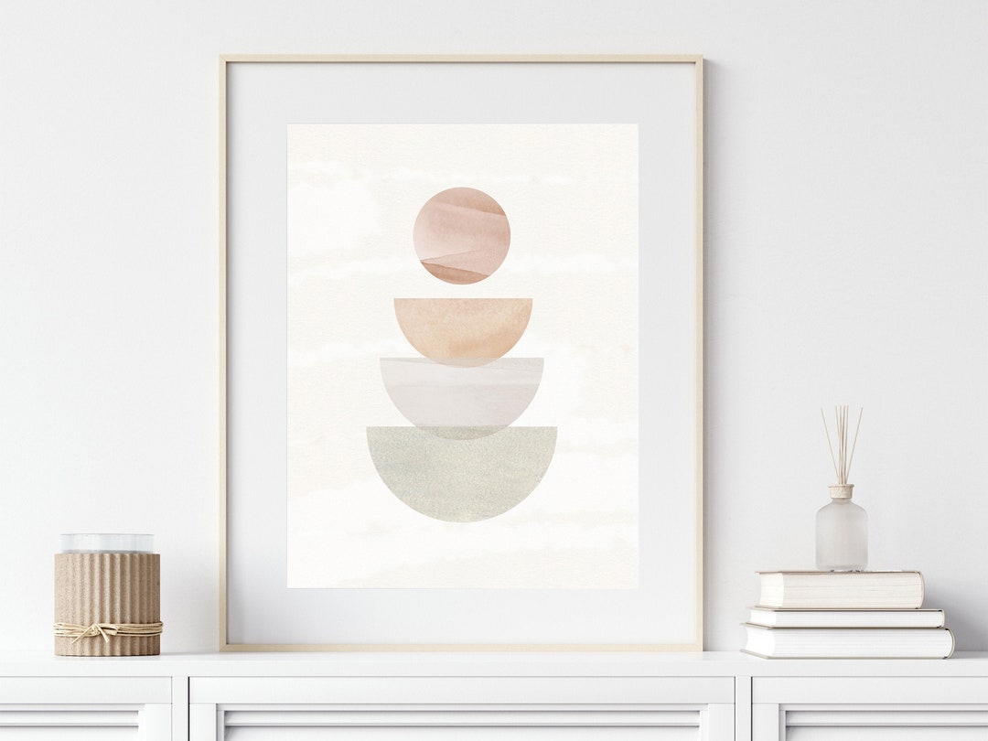 Half Circle PRINTABLE Wall Art, Abstract Bowls, Mid Century Modern ...
