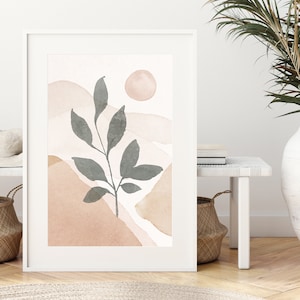 Boho Plant Art Print, PRINTABLE Wall Art, Botanical Poster, Abstract ...