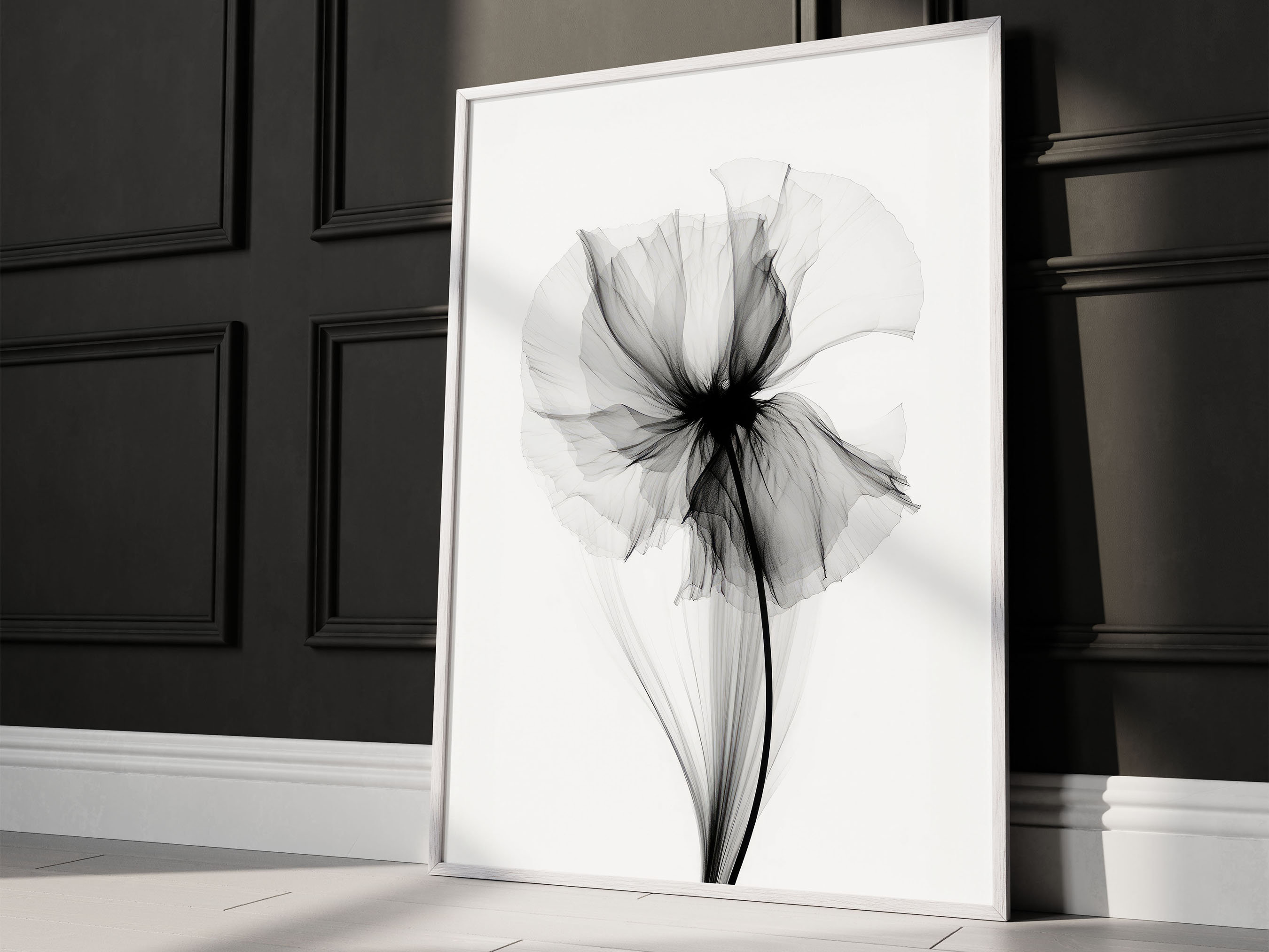 X-ray Flower Digital Art Black and White Flower Prints Rontgen Bild ...