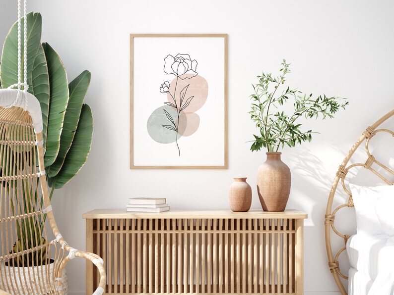 Abstract Flower Line Art Prints DIGITAL DOWNLOAD Floral Line - Etsy