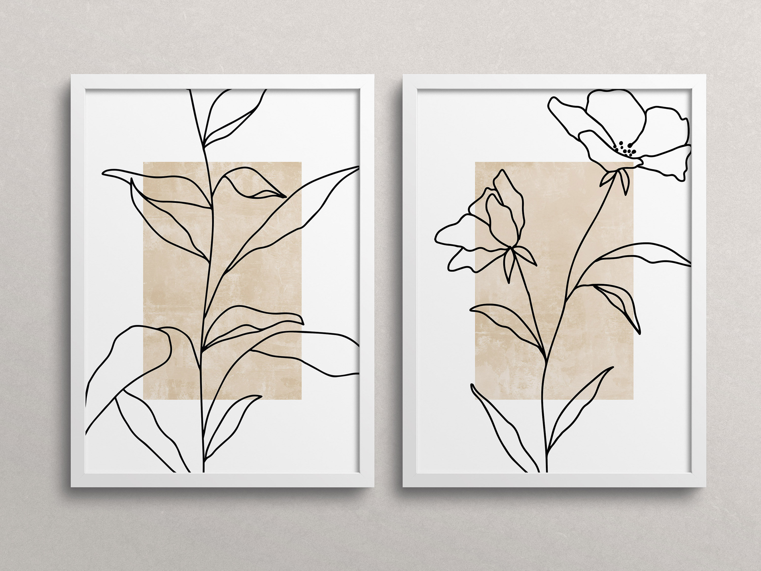 Neutral Wall Art Set of 2 Boho Prints DIGITAL DOWNLOAD - Etsy