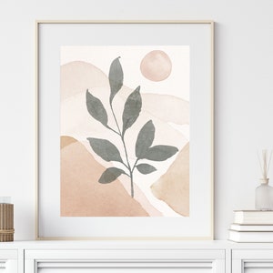 Boho Plant Art Print, PRINTABLE Wall Art, Botanical Poster, Abstract ...