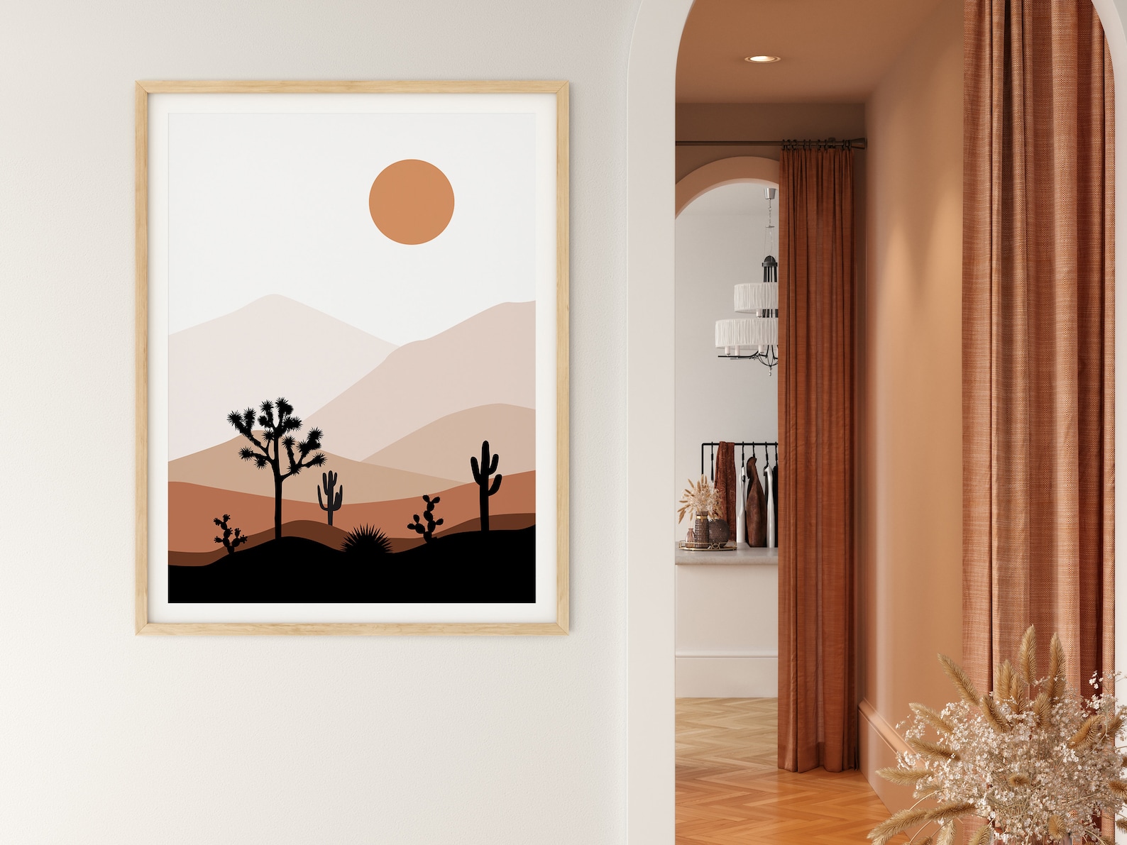 Mid Century Modern Desert Print, PRINTABLE Desert Wall Art ...