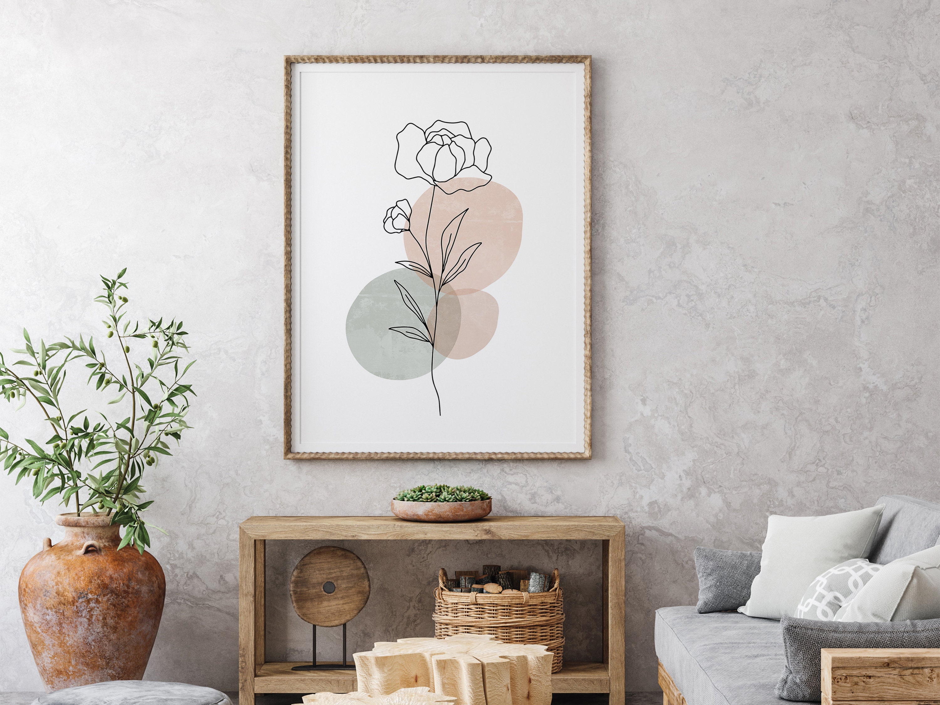 Abstract Flower Line Art Prints DIGITAL DOWNLOAD Floral Line | Etsy