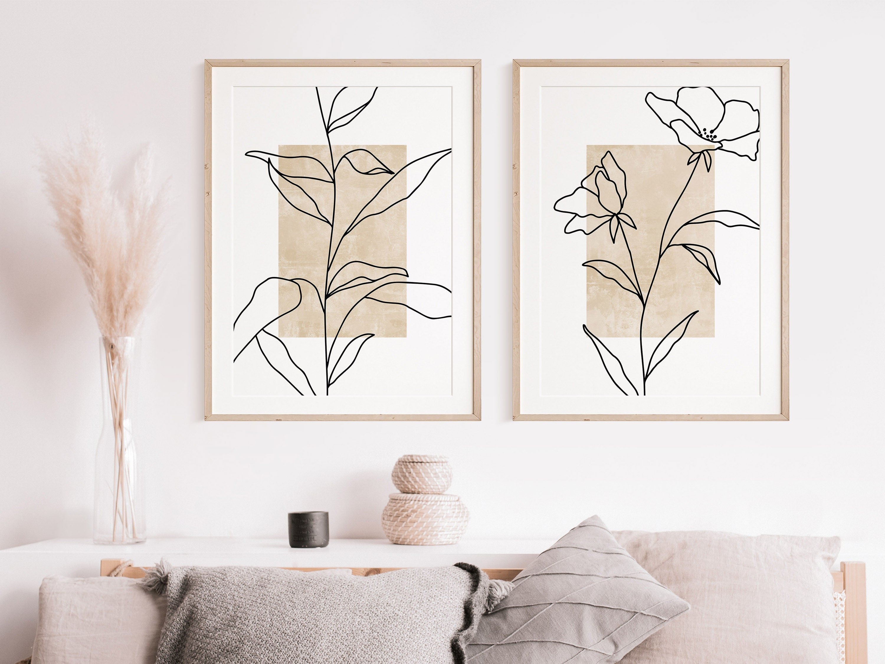Neutral Wall Art Set of 2 Boho Prints DIGITAL DOWNLOAD - Etsy