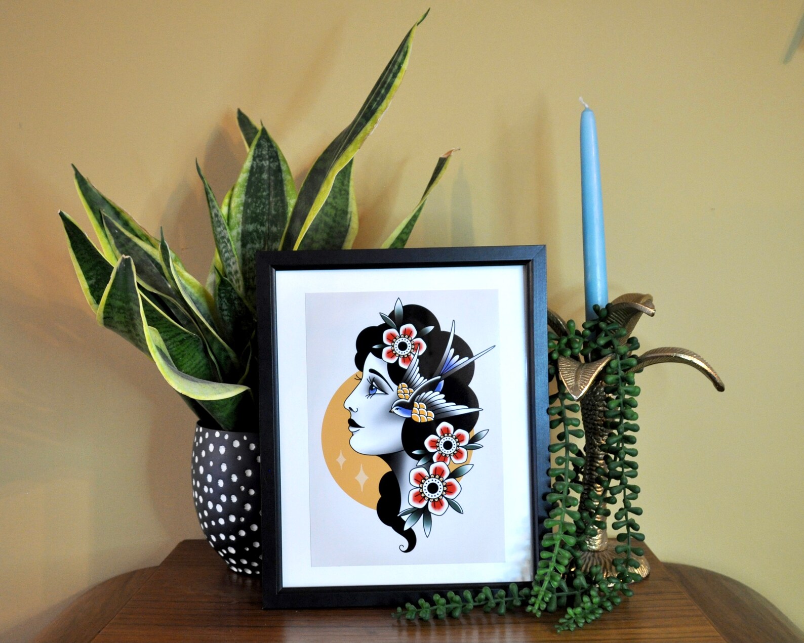 Gypsy Girl Traditional Tattoo Flash Art A5 - Etsy UK