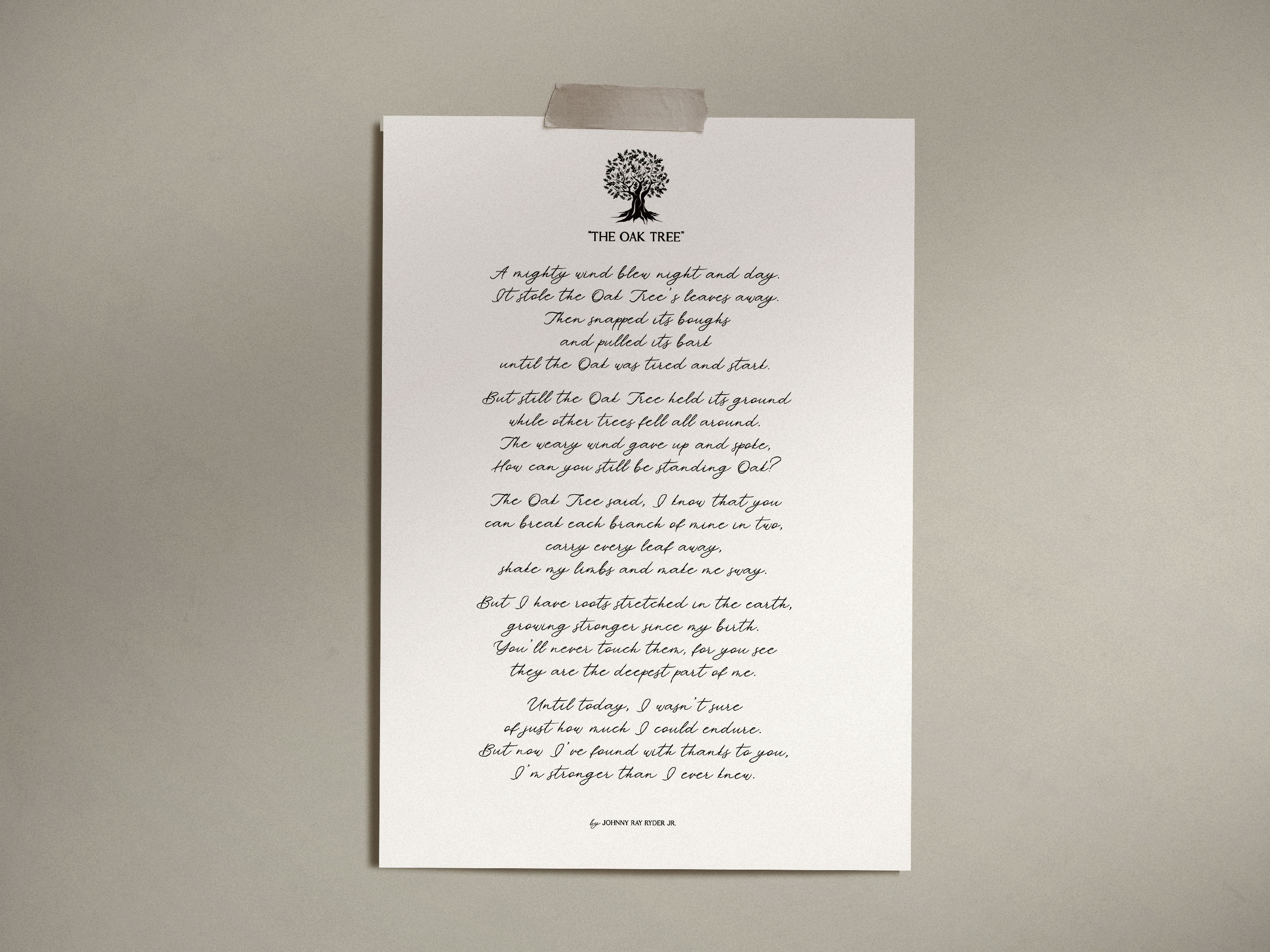 Printable Wall Art the Oak Tree Poem Instantly Available - Etsy Ireland