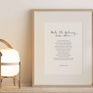 Printable Poem Make the Ordinary Come Alive, Instant Download, Print at ...