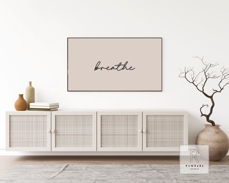 Tv Frame Art Breathe Quote | Frame Tv Art | Tv Art Download | Tv Art ...