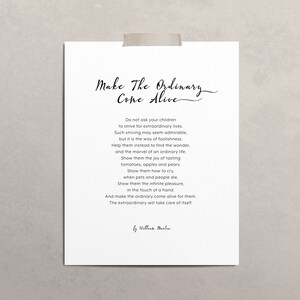 Printable Poem Make the Ordinary Come Alive, Instant Download, Print at ...