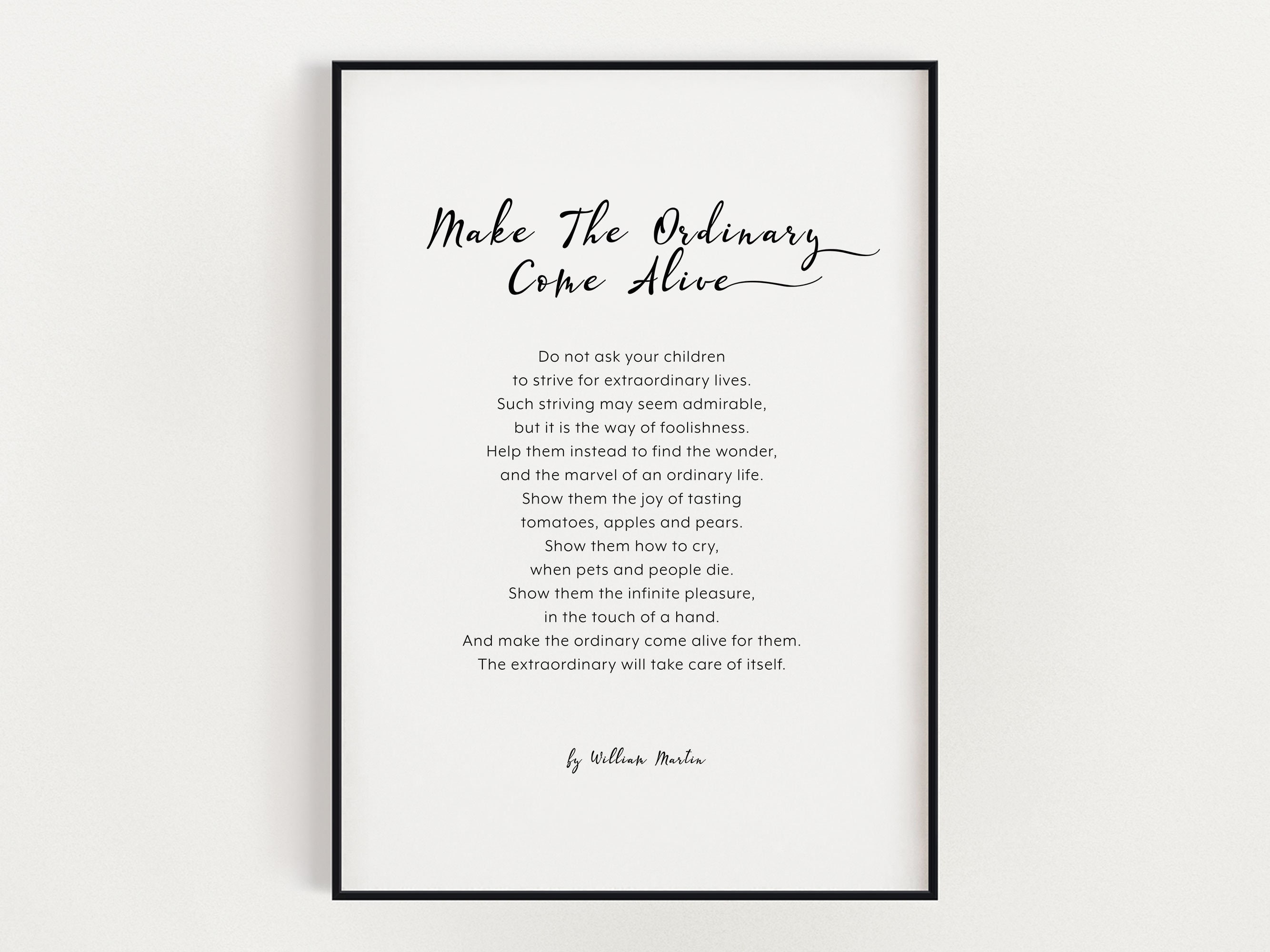Printable Poem- Make the Ordinary Come Alive, Instant Download, Print ...