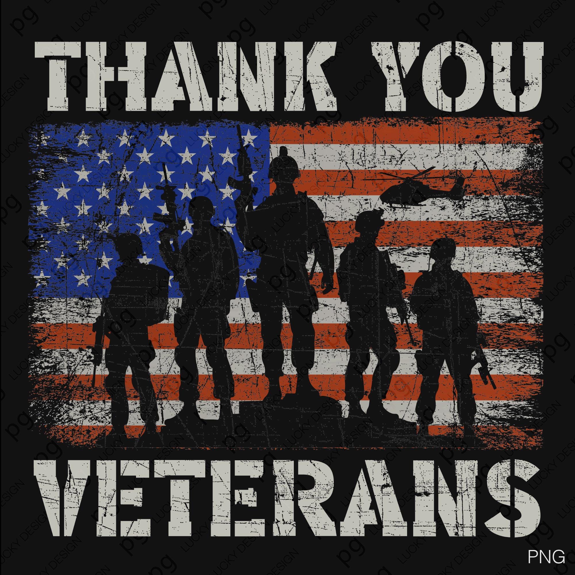Thank You Veterans PNG, American Flag Military Soldiers Design for ...