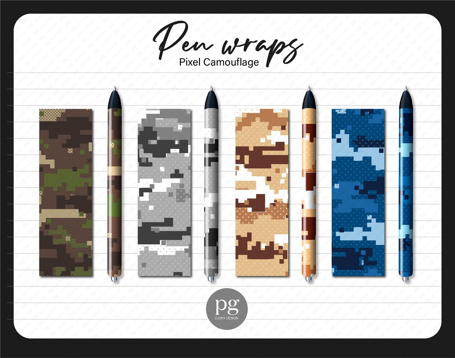 Pixel Camouflage Pen Wraps Army Camo Military Pixel Pattern - Etsy