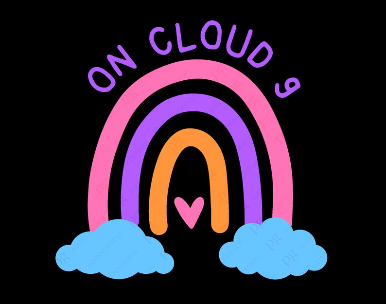 On Cloud 9 Svg 9th Birthday Girl Kids Rainbow Svg 9 Years - Etsy
