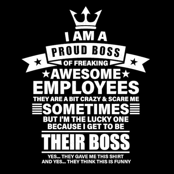 Svg Files Proud Boss of Awesome Employees - Etsy